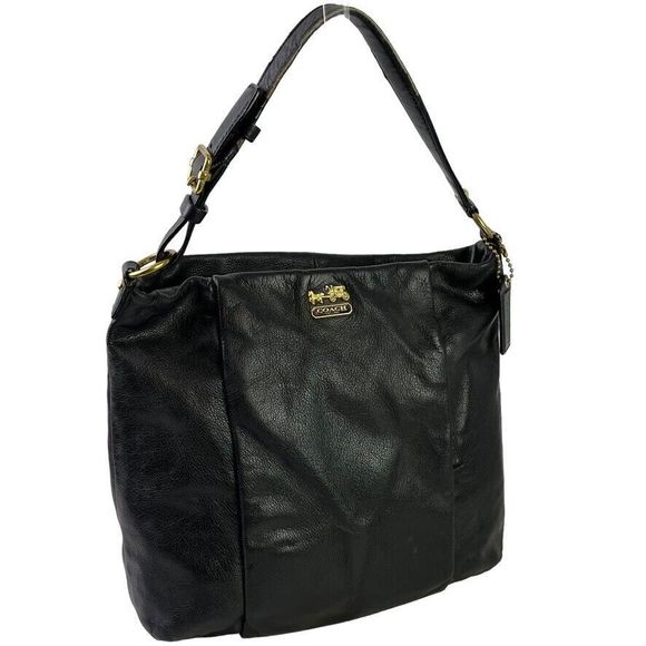 Coach | Bags | Coach 2224 Womens Madison Isabelle Black Leather Large ...